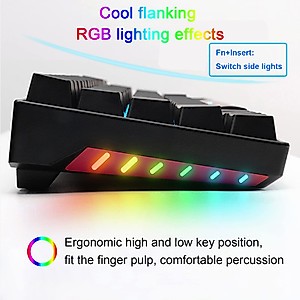 RK ROYAL KLUDGE RK71 Wireless Mechanical Keyboard 70% 71 Keys Bluetooth Tenkeyless USB Wired Compact Keyboard Portable Gaming/Office with Stand-Alone Arrow Keys for Windows MacOS(Black-Brown Switch)
