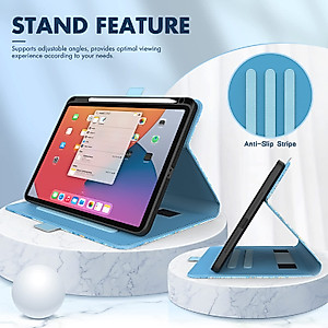 Dteck for iPad 9.7" Case, PU Leather Folio with Auto Sleep Wake/Stand, Built-in Pencil Holder, Protective Cute Stained Glass Cover