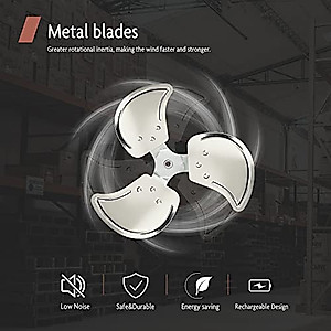 MOCIFI 12 Inch High Velocity Rechargeable Floor Fan with Metal Blade 12-Speed Portable Powered Operated Fan for Home, Travel, Commercial, Residential, Outdoor Indoor Use, Yellow