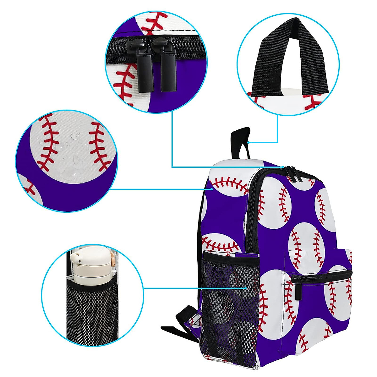 My Daily Kids Backpack Baseball Nursery Bags for Preschool Children