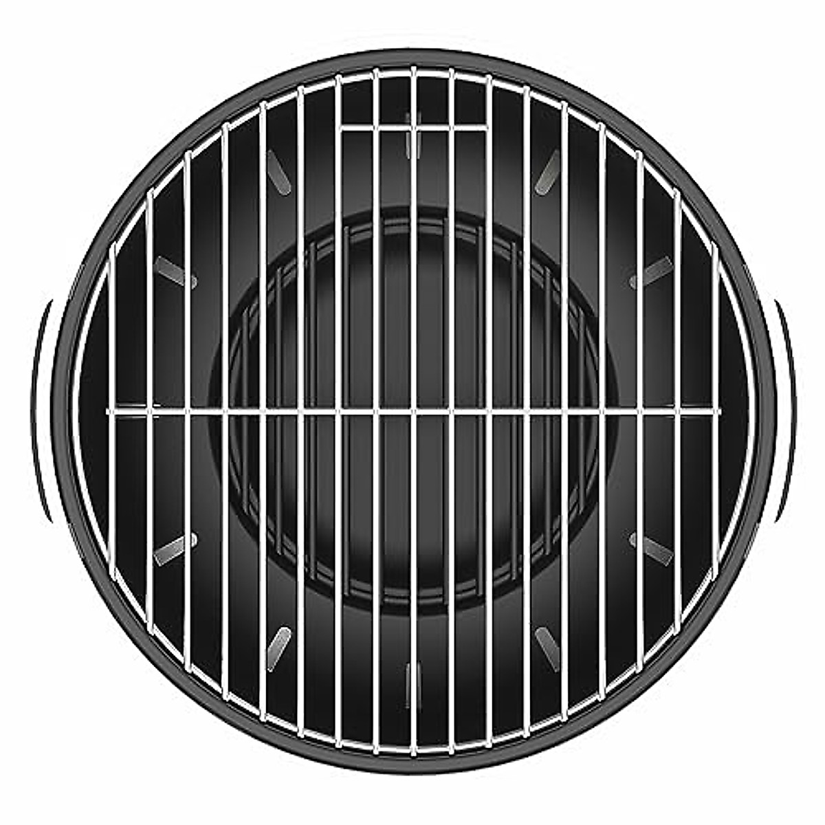 BergHOFF LEO Portable Tabletop BBQ Grill To-go grill with Heat Resistant Base Easy-carry strap & detachable handles, Removable elements, Adjustable airflow, 13.75", Black