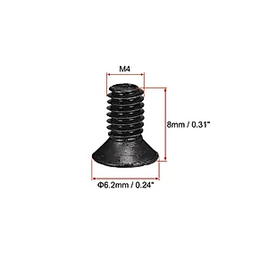 uxcell M4 x 8mm Phillips Screw Fastener Black for Laptop PC TV Fan Switch 200pcs