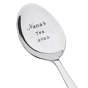 Gifts for Grandma Grandmother from Grandson Granddaughter Nana's Tea Xoxo Spoon for Grandmother Grandmom Tea Spoons for Best Grandmas Nana Gigi Birthday Mother's Day Gift