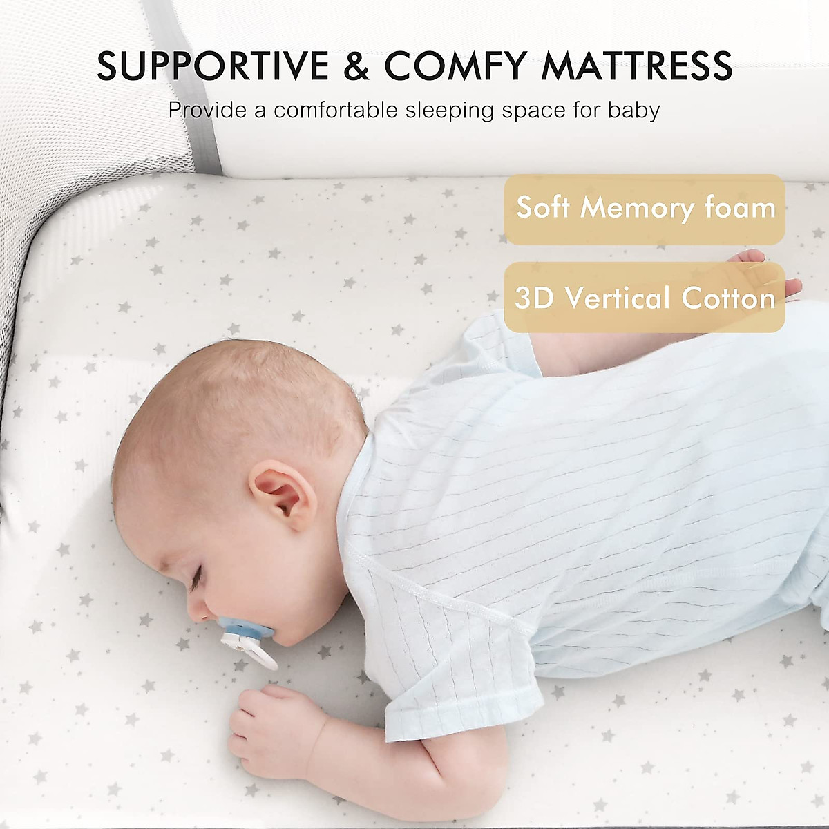 Jimglo 3 in 1 Baby Bassinet, Rocking Bassinet with Storage Basket and Wheels, Adjustable Height Bassinet Bedside Sleeper, Easy Folding Portable Crib for Newborn