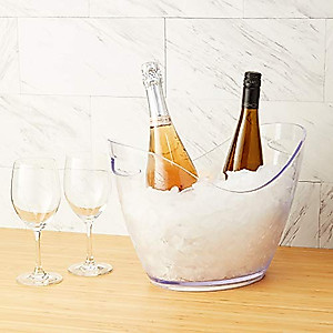 True Chill Clear Ice Bucket - Wine Buckets for Parties - 4 Bottle Capacity Champagne & Wine Acrylic Ice Bucket - 2 Gallon Plastic Ice Bucket Set of 1