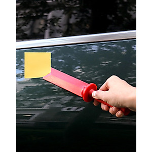 QWORK Plastic Chisel Scraper Set, 3/4", 7/8", 1", 1-1/2" Chemical Resistant Scraper Tool, No-marring Plastic Razor Scraper Remover Tool, Plastic Chisel Set for Removes Debris, Adhesives, Film, Paint