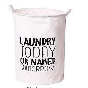 Bagmrteho Won LAUNDRY Large Size Laundry LAUNDRY TODAY Closet Organizer Baskets for Shelves (White, One Size)