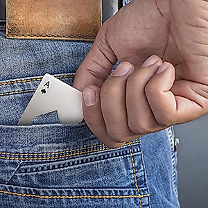 10 Pcs Ace of Spades Bottle Openers, Poker Card Bottle Openers, Stainless Steel Portable Metal Credit Card Beer Bottle Can Cap Openers for Wallet Pocket, Wedding Birthday Party, Silver/Black