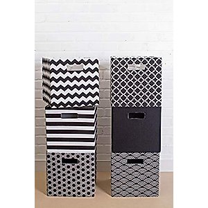 DII Poly-Cube Storage Collection Hard Sided, Collapsible Solid, Large, Black