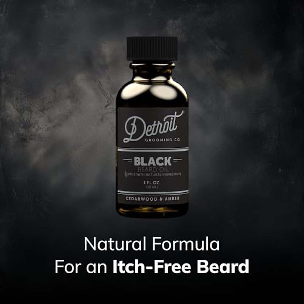 Detroit Grooming Co. Beard Oil – All-Natural, Hydrating Formula with Natural Oils, Vitamin E – Black Beard Oil (Cedarwood & Amber) – 1 oz (Black)