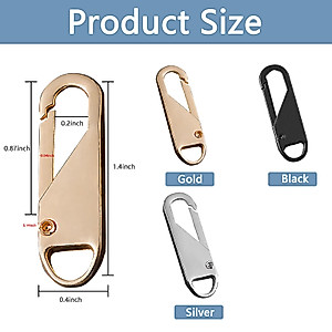 Deoward Zipper Pull, 6 PCS Replacement Metal Zipper Handle Mend Fixer Zipper Tab for Luggage, Suitcases, Backpacks, Jackets, Purses, Handbags