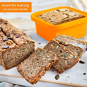 NAKTOW Silicone Freezing Tray with Lid - 2-Cup 4 Pack Freezer Containers,Make 1 Perfect Freezing,Storing Soups, Foods, Stews, Dips or Sauces Simple and Convenient Color Orange