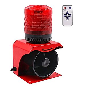 SF-513 (DC 12V~24V) Industrial Sound and Light Alarm Emergency Warning Light Outdoor Waterproof Alarm Horn Siren Safety Voice Strobe Flash 120dB Waterproof… (AC 220V)