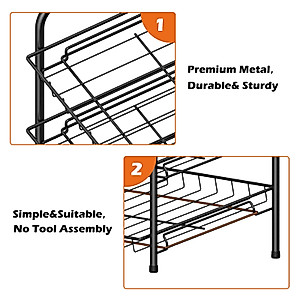 MOOACE Can Rack Organizer, 2 in 1 Can Storage Dispenser Holds up to 72 Cans, Can Organizer for Pantry Kitchen Cabinet, Black