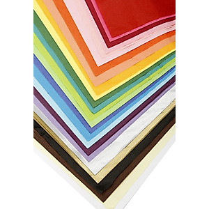 Creative Hobbies Rainbow Tissue Paper, Huge 20" x 26" Sheets, Assorted Colors Including Metallic Gold and Silver, Pack of 100 Big Sheets!