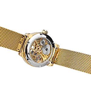 FORSINING Steampunk Watches Women's Skeleton Watch Golden Mechanical Watch for Women Minimalist Retro Design Staempunk Mechanical Skeleton Wrist Watch Transparent