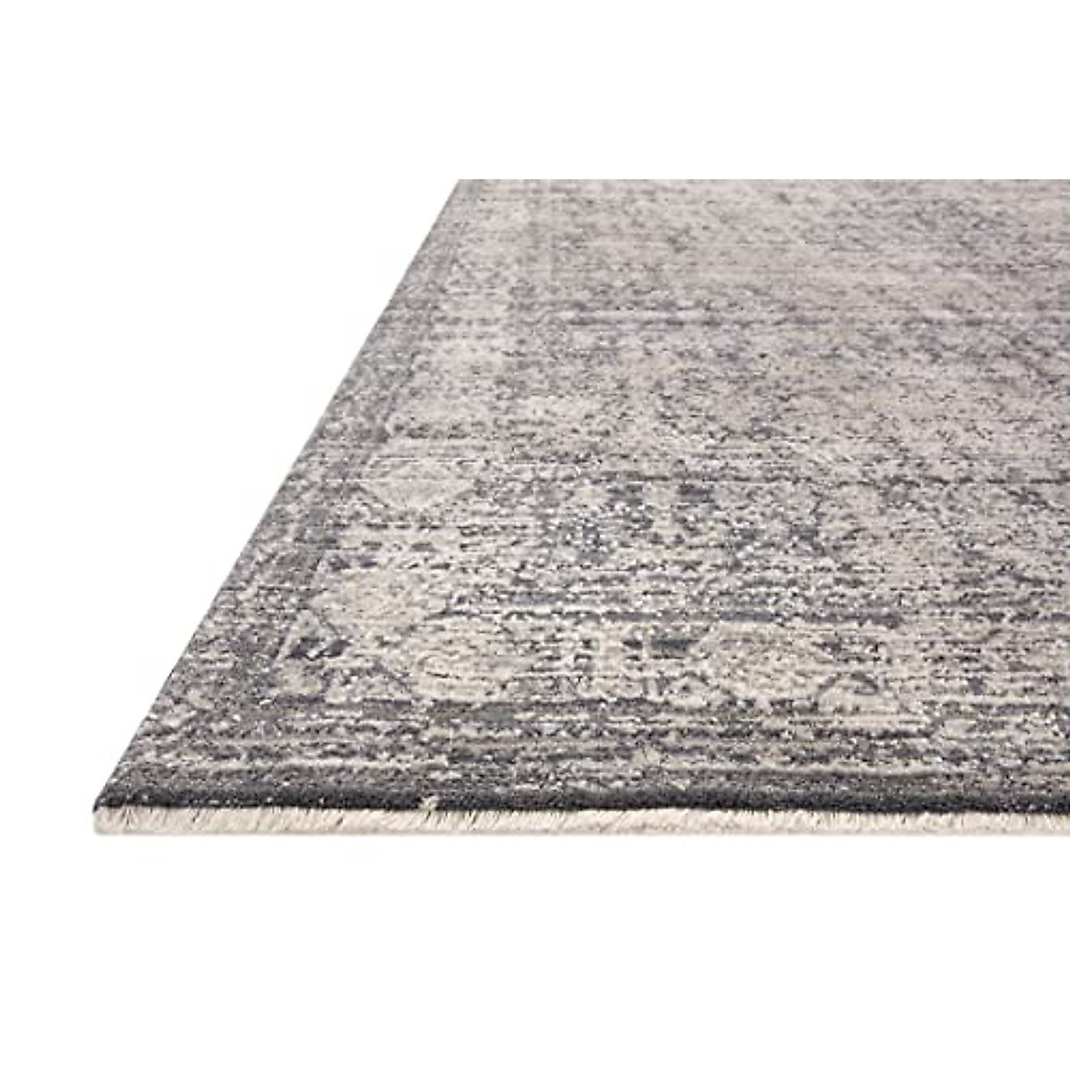 Amber Lewis x Loloi Alie Collection ALE-03 Charcoal / Dove, Traditional 18" x 18" Sample Rug