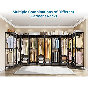 VIPEK V40 Wire Garment Rack Heavy Duty Clothes Rack for Hanging Clothes, Multi-Functional Bedroom Clothing Rack Freestanding Closet Wardrobe Rack, 76 inch L x 15.7 inch W x 75.6 inch H, Max Load 900lbs, Black