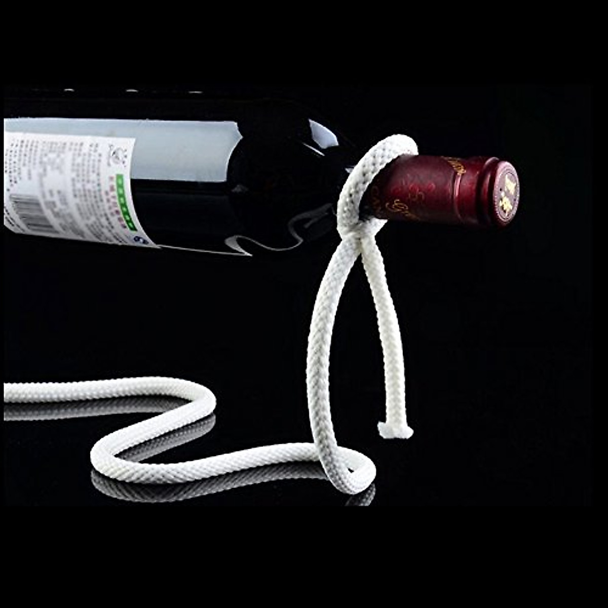 CdyBox Magic Rope Wine Bottle Holder Stand Rack Bar Gift (Rope)