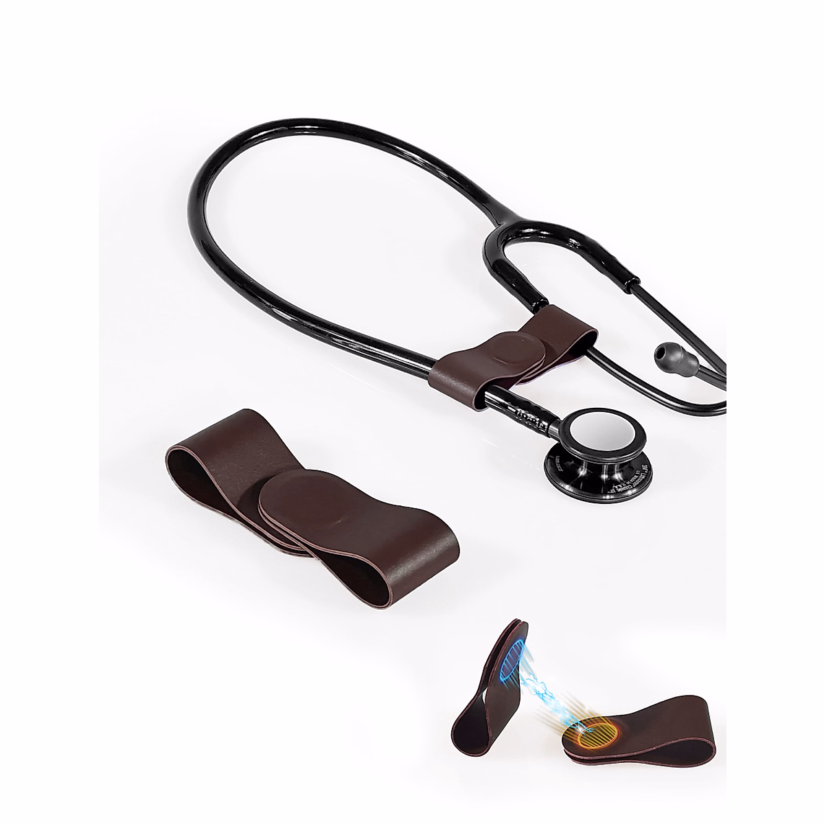 CaseLeather Stethoscope Clip for Medical Professionals, Secure Attachment for Doctors, Nurses, and Students - Compatible with 3M Littmann Classic III, Lightweight II S.E Lightweight and Stylish Design