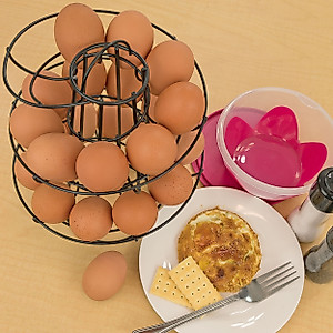 Southern Homewares Egg Skelter Deluxe Modern Spiraling Dispenser Rack Black