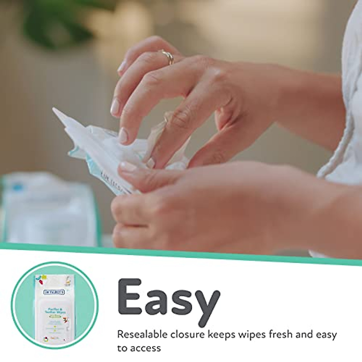 Dr. Talbot’s Pacifier and Teether Wipes Naturally Inspired with Citroganix, Vanilla Milk, 48 Count, 1 Pack