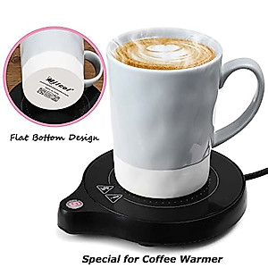 Miicol Porcelain Coffee Mugs Set of 6-15 Oz Large Ceramic Flat Bottom Cups for Latte, Tea, Cocoa - Modern Rustic Handmade Look, Neutral Grey