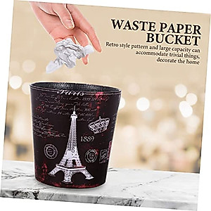 CHILDWEET Vintage Desk Trash Can Multi-Functional Waste Can Desktop Pen Holder Tabletop Mini Garbage Can for Office or Bedroom