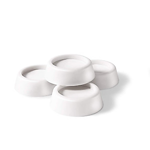 Ideaworks Washing Machine Antivibration pads - Washing Machine Stabilizer - Anti-Walk Dryer & Washer Vibration Pads - Silent Feet Non-Vibrant - Sleeker Design than Washing Machine Stand or Mat - White
