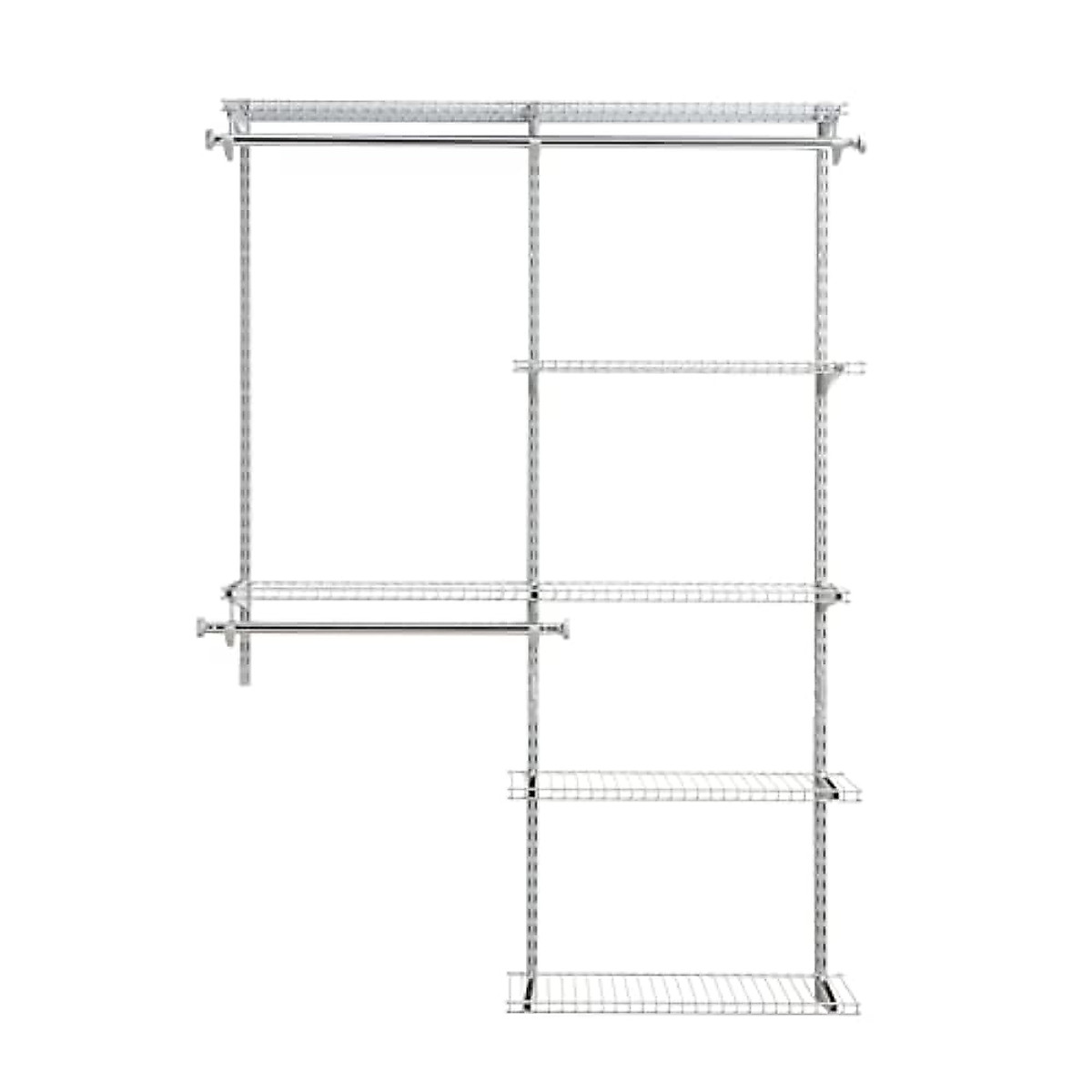 Rubbermaid Configurations Deluxe Closet Kit, Titanium, 4-8 Ft., Wire Shelving Kit with Expandable Shelving and Telescoping Rods, Custom Closet Organization  System, Easy Installation
