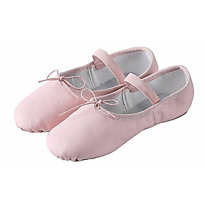 Linodes Genuine Leather Ballet Shoes/Ballet Slippers/Dance Shoes for Women and Girls-Pink-8M