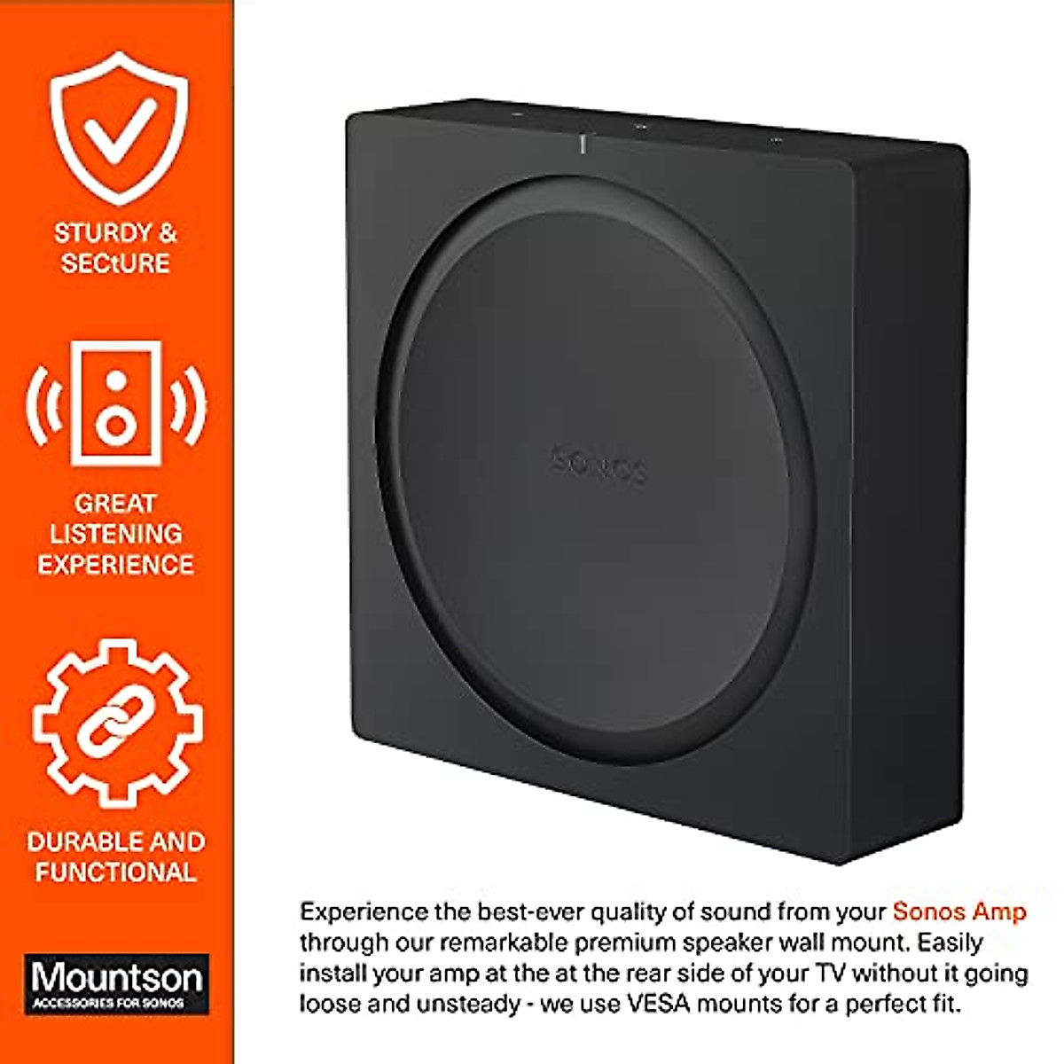 Mountson Premium Wall Mount for Sonos Amp