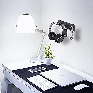 VIRFIN Key Holder for Wall with 2 Self-Adhesive Tapes, No Damage Key Holder Rack for Wall with 3 Key Hooks for Entryway, Door, Bathroom, Kitchen(Black)