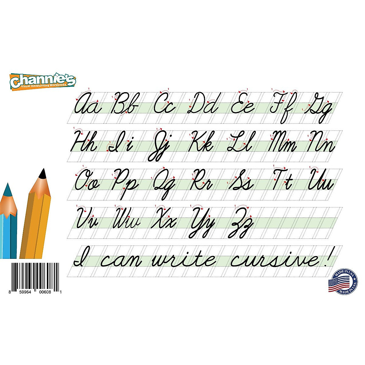 Channie’s All-in-One Visual Handwriting & Math Workbook Set for Pre-Kindergarten - 1st Grade Elementary School Students (5 Pack)