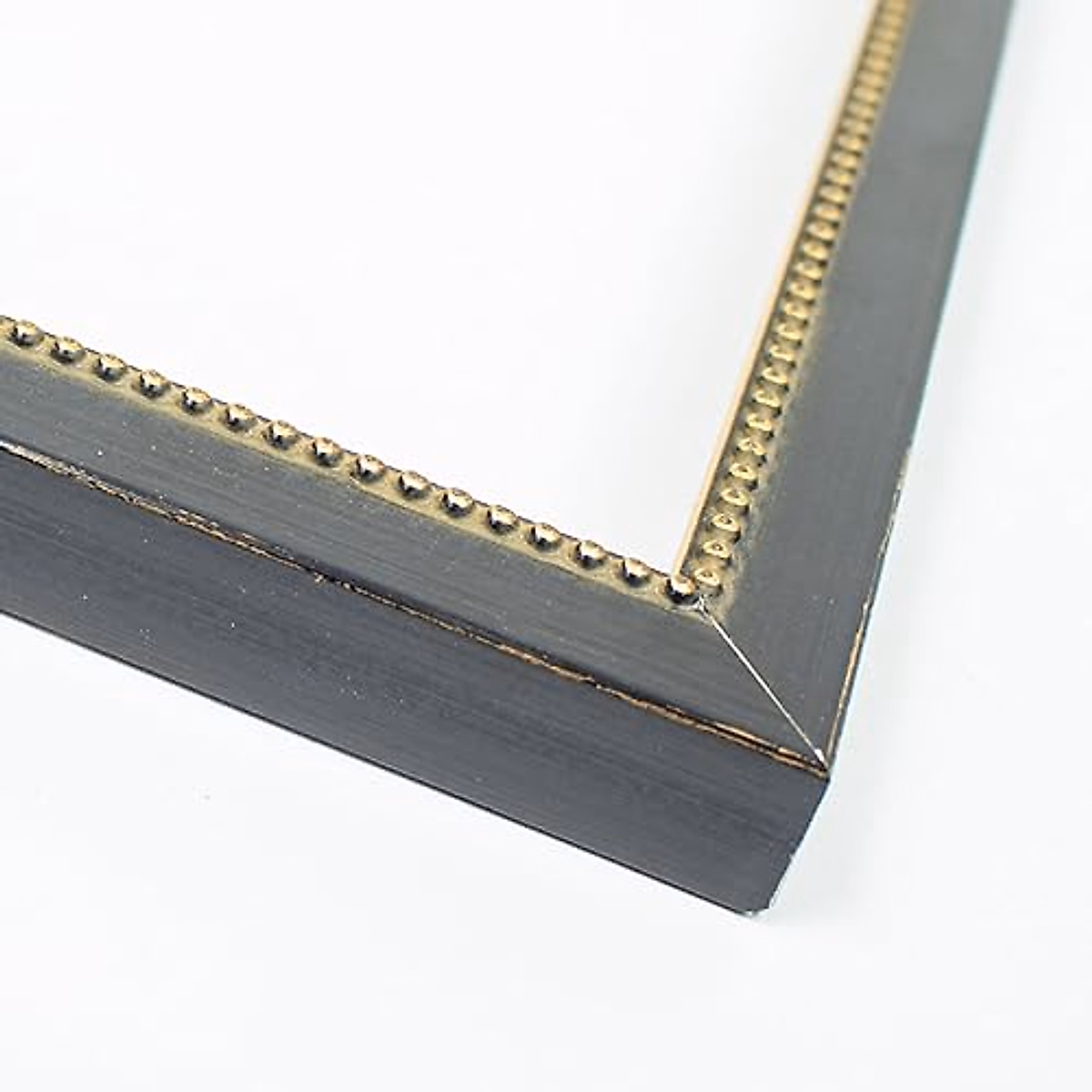 38x5 Frame Black & Gold Solid Wood Picture Frame Width 0.75 Inches | Interior Frame Depth 0.625 Inches | Tamary Traditional Photo Frame Complete with UV Acrylic, Foam Board Backing & Hanging Hardware