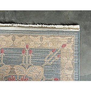 Unique Loom Edinburgh Collection Area Rug - Canmore (5' 1" x 8' Rectangle, Navy Blue/ Tan)