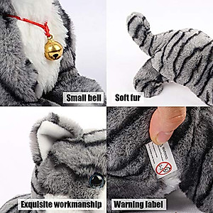 Smalody Interactive Plush Toys, Novelty Sound Control Electronic Cat Electronic Pets Robot Cat Gift for Children (Gray)