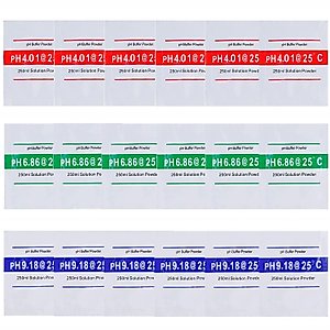 VERENIX 18 Pcs pH Meter Buffer Solution Powder, pH Buffer Calibration Solution Powder, pH Meter Calibration Packets for Precise and Easy use, 4.01pH, 6.86pH and 9.18pH