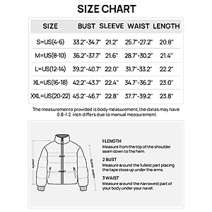 MEROKEETY Women's Winter Cropped Puffer Jacket Long Sleeve Oversized Stand Collar Zip-Up Short Down Coat