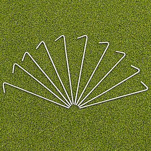 Soccer Net Pegs (Pack of 40 VALUE PACK) 5mm Heavy Duty Galvanised Steel - 9" Long Ground Fixing Stakes [Net World Sports]