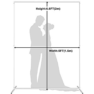 Wedding Arch Backdrop Stand 6.6x5 FT Square Wedding Arches for Ceremony White Metal Arch Stand for Wedding Bridal Shower Birthday Party Garden Floral Wedding Arbor Anniversary Event Decor