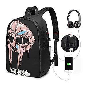 BATLX MF MUSIC DOOM Backpack College Work Laptop Backpack Travel Casual Daypack With Usb Port 17 Inch