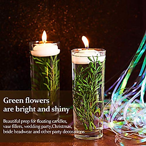 30 Pieces Faux Flowers for Floating Candles Centerpiece 6 Inch Mini Flower Filler Vase Fillers Filling in Floating Candles for Wedding Dinning Table Party Home Bar Restaurant Decoration (Green)