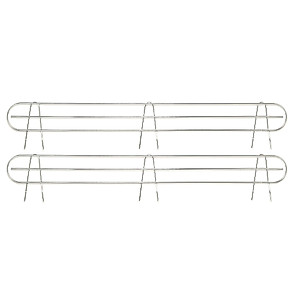 Home Storage Space Wire Shelf Back Ledge, Fits on 36" Wide Wire Shelf, Chrome Color, 2-Pack