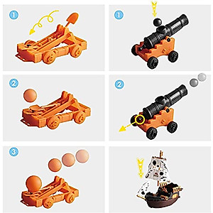 kramow Pirate Action Figures Play Set,Educational Toys Bucket of Pirate Toy with Boat,Treasure Chest,Cannons,Octopus,Pirate Ship and Other Accessories,War Game Toys for Boys and Kids