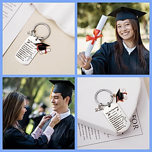 UYY 2024 Graduation Gifts for Her Him Inspirational Graduation Keychain with Jelwery Box for College Middle/High School Graduate Souvenir for Nurse Degree Masters Senior School Student Girls Boys