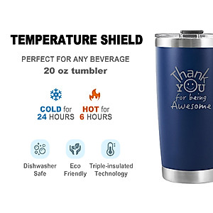 DLOCCOLD Thank You Gifts, Valentine's Day Gifts, Thank You for Being Awesome Tumbler, Administrative Day Gift