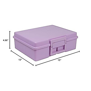 Everything Mary 4" x 6" Photo Storage Box, Purple - 16 Inner Organizer Cases - Portable Multi-Purpose Storage