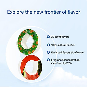 Yokacor Sports Air Water Bottle With 10 Flavor Pods Set, 25oz Alr Water Up Bottles With Straw 0 Sugar Fruit Fragrance Cup, Leakproof, Suitable For School, Outdoor, Gym(20 Flavors pod)