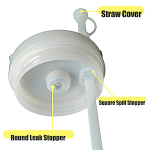 6 PCS Silicone Spill Proof Stopper Set for Stanley Cup 1.0/2.0 40oz/ 30oz, Reusable Stanley straw cover Including 2 Square Spill Stopper, 2 Round Leak Stopper and 2 Straw Cover Cap